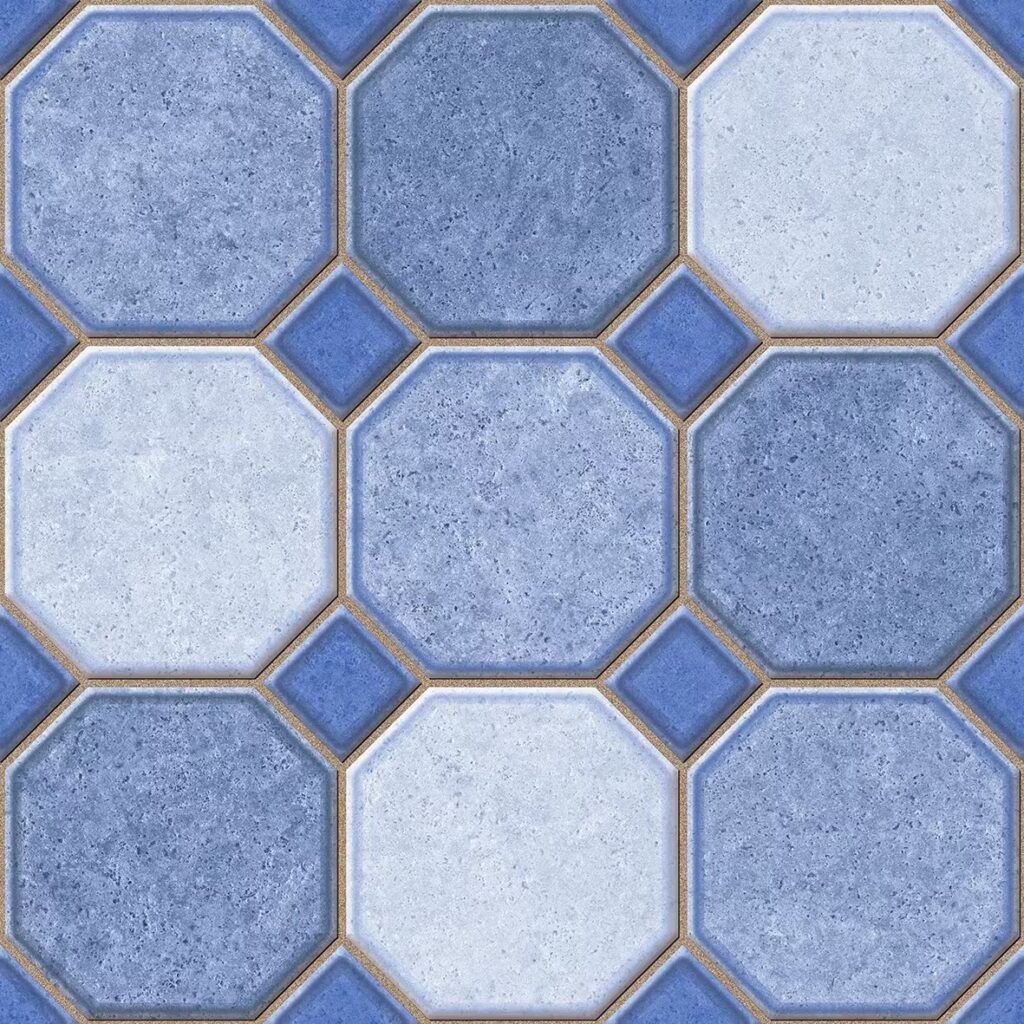 HRP Octo Blue Parking tiles – amaceramics.in